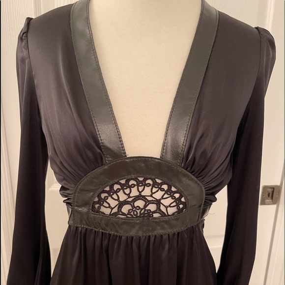 Sky | Dresses | Sky Silk Genuine Leather Crochet Dress | Poshmark